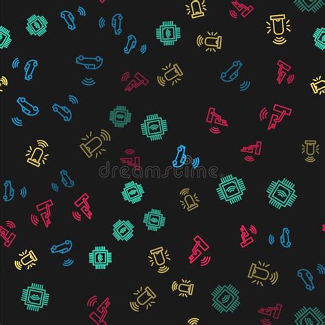 Set Line Smart Car System With Wireless Processor Microcircuits Cpu Flasher Siren And Security