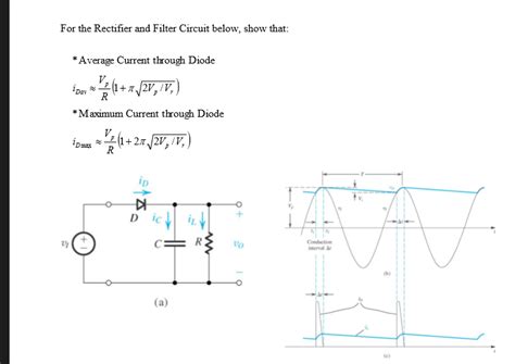 Solved For The Rectifier And Filter Circuit Below Show Solved For The Rectifier And Filter Circuit Below Show