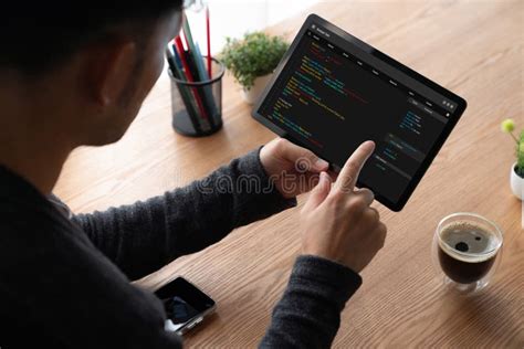 software development programming on computer screen for modish