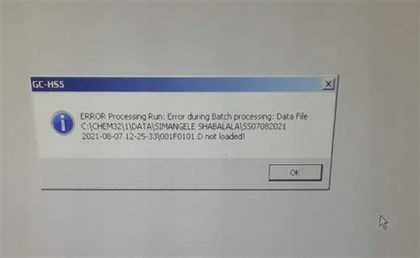 Error Processing Run Chemstation Forum Chromatography Software Agilent Community