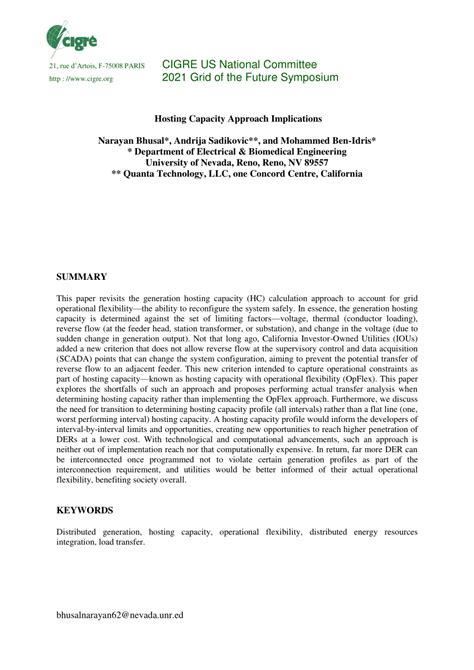 Pdf Hosting Capacity Approach Implications