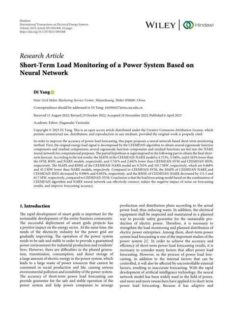 Pdf Short Term Load Monitoring Of A Power System Based On Neural Network