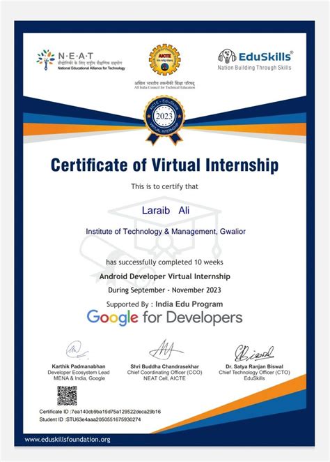 Laraib Ali On Linkedin Aicteinternship Aicte Eduskills