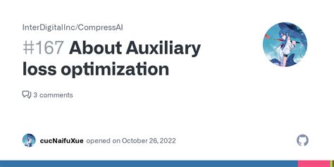 about auxiliary loss optimization · issue 167 · interdigitalinc