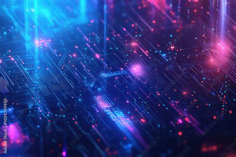 Exploring Vibrant Neon Circuitry Patterns With Radiant Lights In A Futuristic Digital