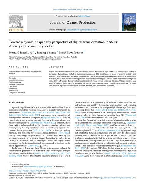 Pdf Toward A Dynamic Capability Perspective Of Digital Transformation