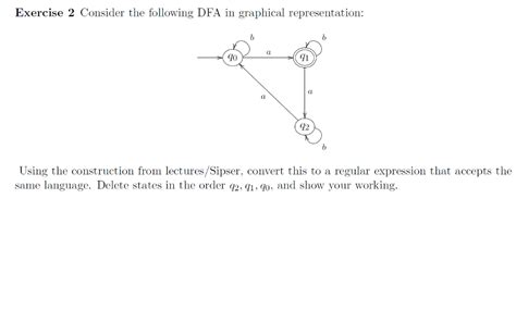 Solved Exercise Consider The Following DFA In Graphical Chegg