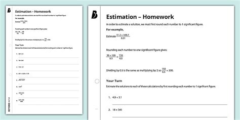 👉 Maths Estimation Homework Ks3 Maths Beyond Twinkl