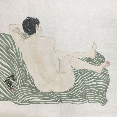 51BidLive A Heijiaying Paint Of A Back Naked Lady