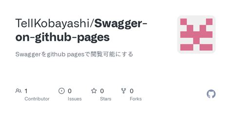 Github Tellkobayashi Swagger On Github Pages Swagger Github Pages