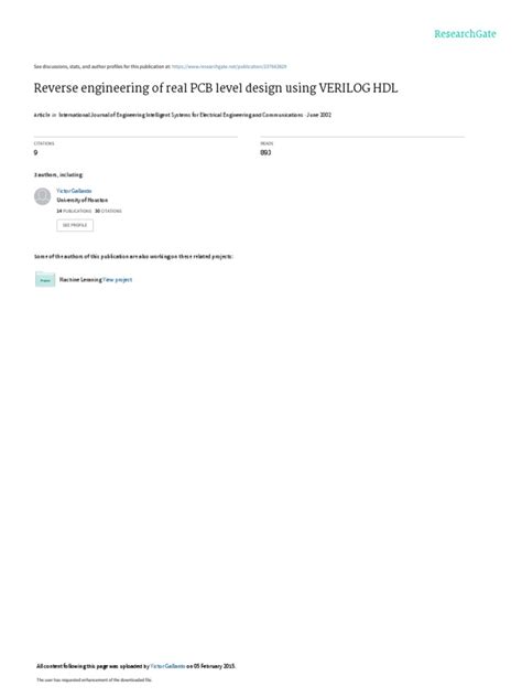 Reverse Engineering Of Real Pcb Level Design Using Pdf Hardware Description Language Field