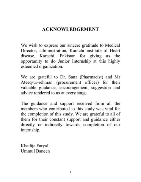 Acknowledgement For Internship Report 5 Examples Acknowledgement World