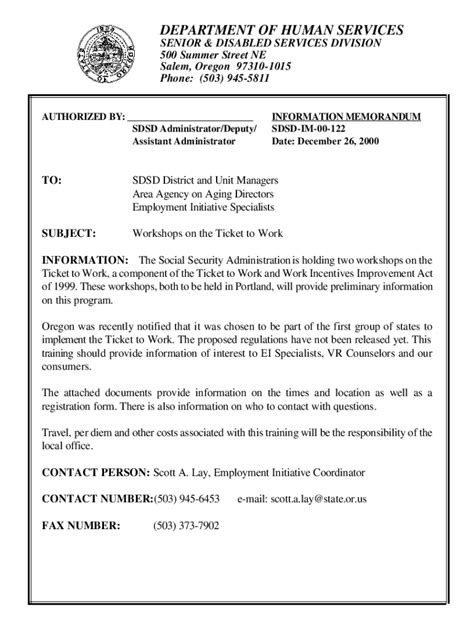 Fillable Online Information Memorandum Transmittal Aging And People With Fax Email Print