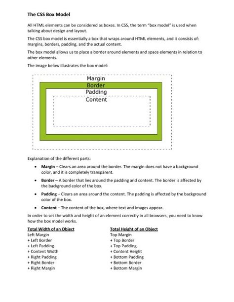 Css Box Model And Layouts Pdf Lsn