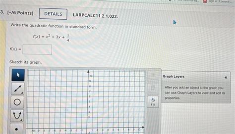 solved write the quadratic function in standard form
