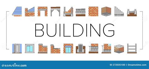 Building House Structure Icons Set Vector Stock Illustration Illustration Of Symbol Marketing