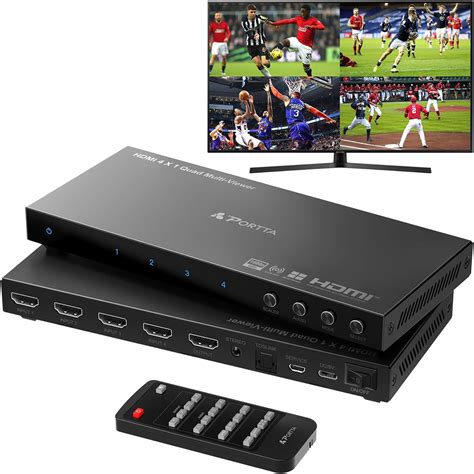 Amazon Com HDMI Multiviewer Switch 4x1 With PIP PORTTA Quad Multi Viewer Seamless Switcher 4