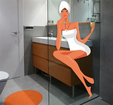 Vinilo Mampara Ducha Mujer Spa Tenvinilo