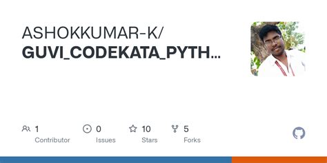 GUVI CODEKATA PYTHON CODE Patterns Ipynb At Master ASHOKKUMAR K GUVI