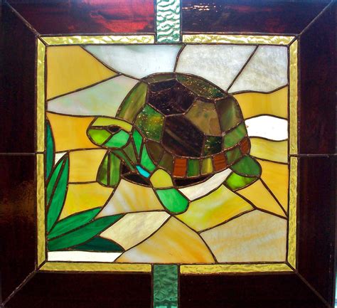 Turtle Stained Glass Panel By Cadmiumcrab On Deviantart