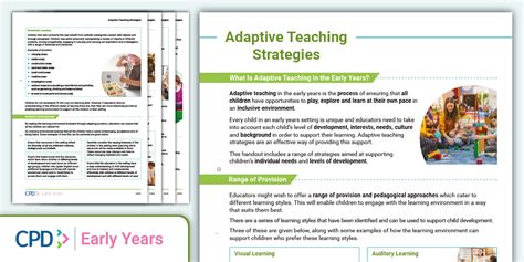 Adaptive Teaching Strategies Handout Teacher Made