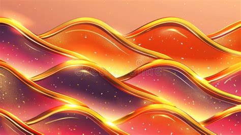 Abstract Waves In Vibrant Colors With A Glossy Finish Creating A Dynamic Visual Effect Stock