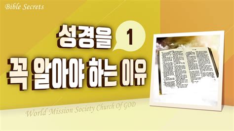 팩트플러스 성경을 꼭 알아야 하는 이유 1 하나님의교회 세계복음선교협회 YouTube