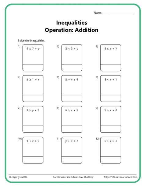 Grade Math Homework Sheets