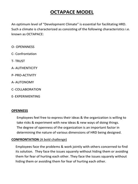 Octapace Model Pdf Trust Emotion Employment