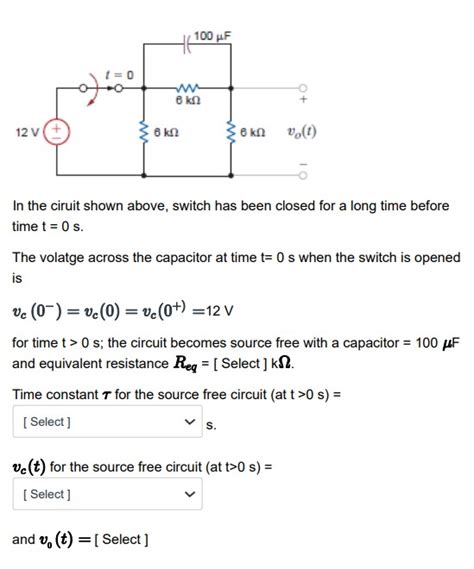 Solved In The Ciruit Shown Above Switch Has Been Closed For