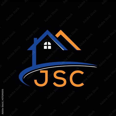 Jsc House Logo Letter Logo Jsc Blue Image On Black Background And