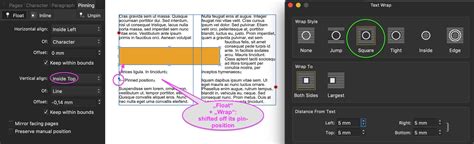 Pinned Objects Columns And Text Wrap Bugs V1 Bugs Found On Macos