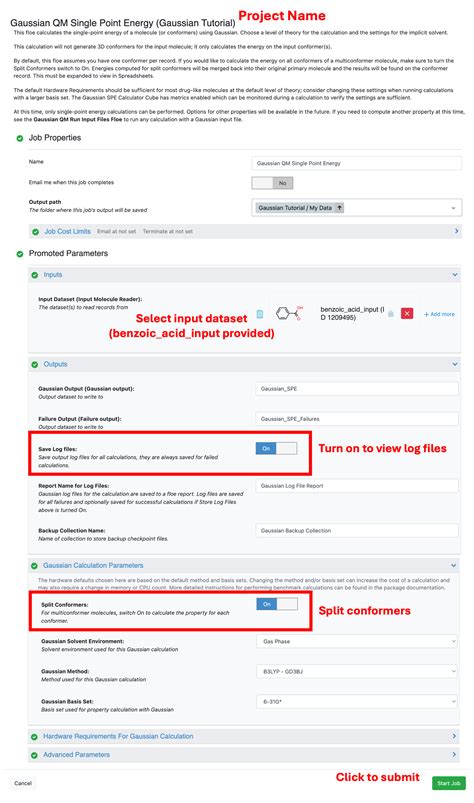 Gaussian Qm Single Point Energy Tutorial — Orion Workflows 202531 Documentation