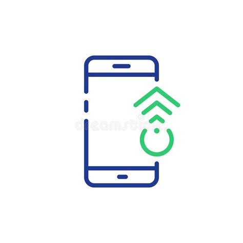 Swipe On Smartphone Line Icon Scroll Up In Digital Electronic Device Move Gesture Linear