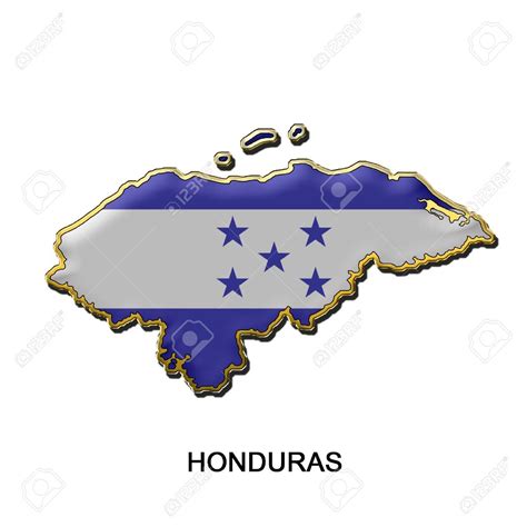 Mapa En Forma De Bandera De Honduras En El Estilo De Una Placa De Metal