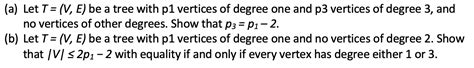 Solved A Let T V E Be A Tree With P Vertices Of Degree Chegg