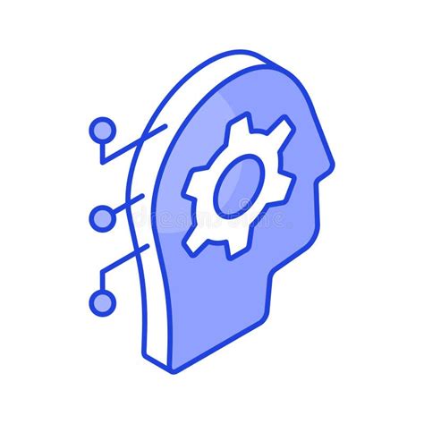 Brain Simulation Artificial Intelligence Icon Premium Vector Stock