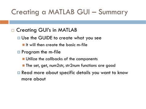 Ppt Introduction To The Graphical User Interface Gui In Matlab