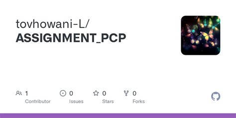 Github Tovhowani L Assignment Pcp