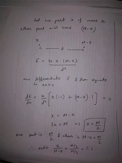 i dojen 12 an obiect of mass m is divided into two parts which are