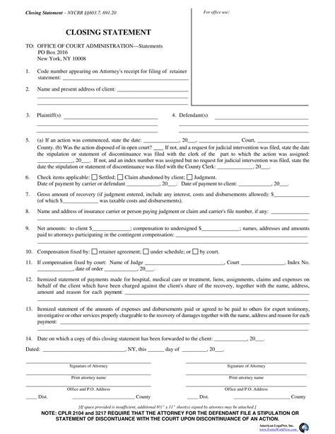 FREE Closing Statement Forms In PDF MS Word