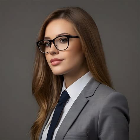 Premium Photo Beautiful Young Business Woman In Eyeglasses Looks