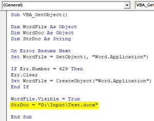 VBA GetObject Example Of GetObject Function In Excel VBA