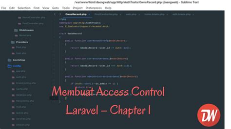 Membuat Access Control Laravel Chapter 1 Daeng Web