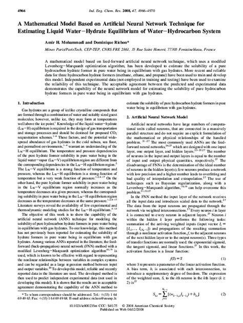 Pdf A Mathematical Model Based On Artificial Neural Network Technique