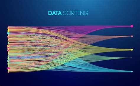 Premium Vector Data Sorting Colorful Lines Background Data Flow