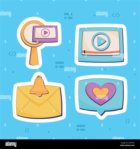 Web Development Set Four Icons Stock Vector Image Art Alamy