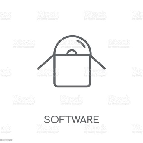 소프트웨어 선형 아이콘입니다 기술 컬렉션에서 흰색 배경에 현대 개요 소프트웨어 로고 개념 Java 프로그래밍 언어에 대한 스톡