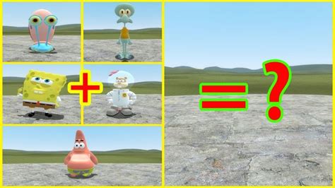 Sponge Bob Transformation In Garrys Mod Spongebob Sandy Patrick Squidward Gary Squidward