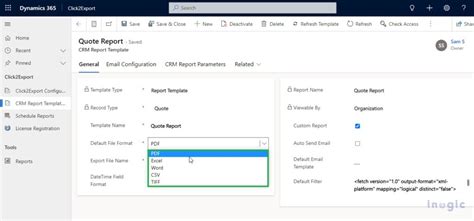 Export To Pdf Word Or Excel Email Within Microsoft Dynamics 365 Crm